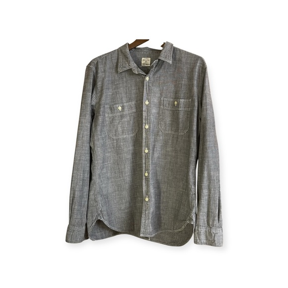 J. Crew | Shirts | J Crew Chambray Longsleeve Buttondown Shirt L Grey ...